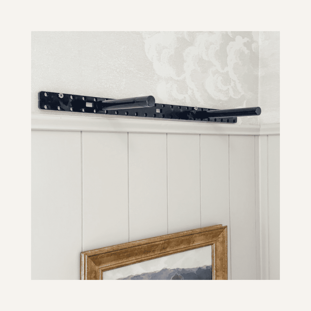 Easy DIY Brass Gallery Rail and Floating Shelf - Stefana Silber