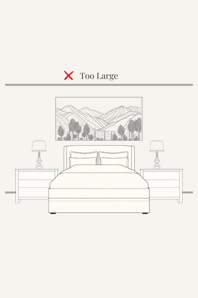 How to Hang Art Above a Bed with Style - Stefana Silber